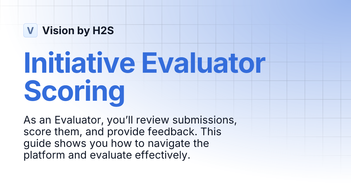 Initiative Evaluator Scoring | Vision by H2S
